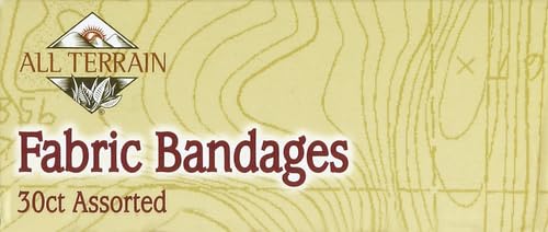 All Terrain Fabric Bandages, Latex-Free Flexible Protection, 30 Count, Assorted Sizes, Sterile