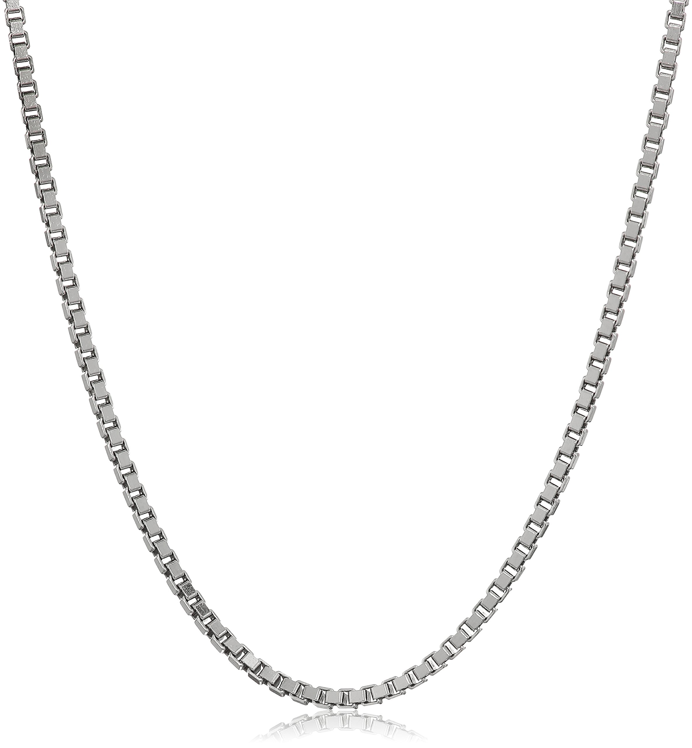 Amazon Essentials Sterling Silver Italian 1.2 mm Diamond Cut Box Chain womens Necklace, 20", (previously Amazon Collection)