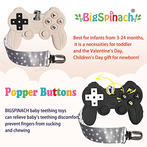 Baby Video Game Controller Teether Toy Funny Baby Teething Toys for Babies Gamer Controller(White