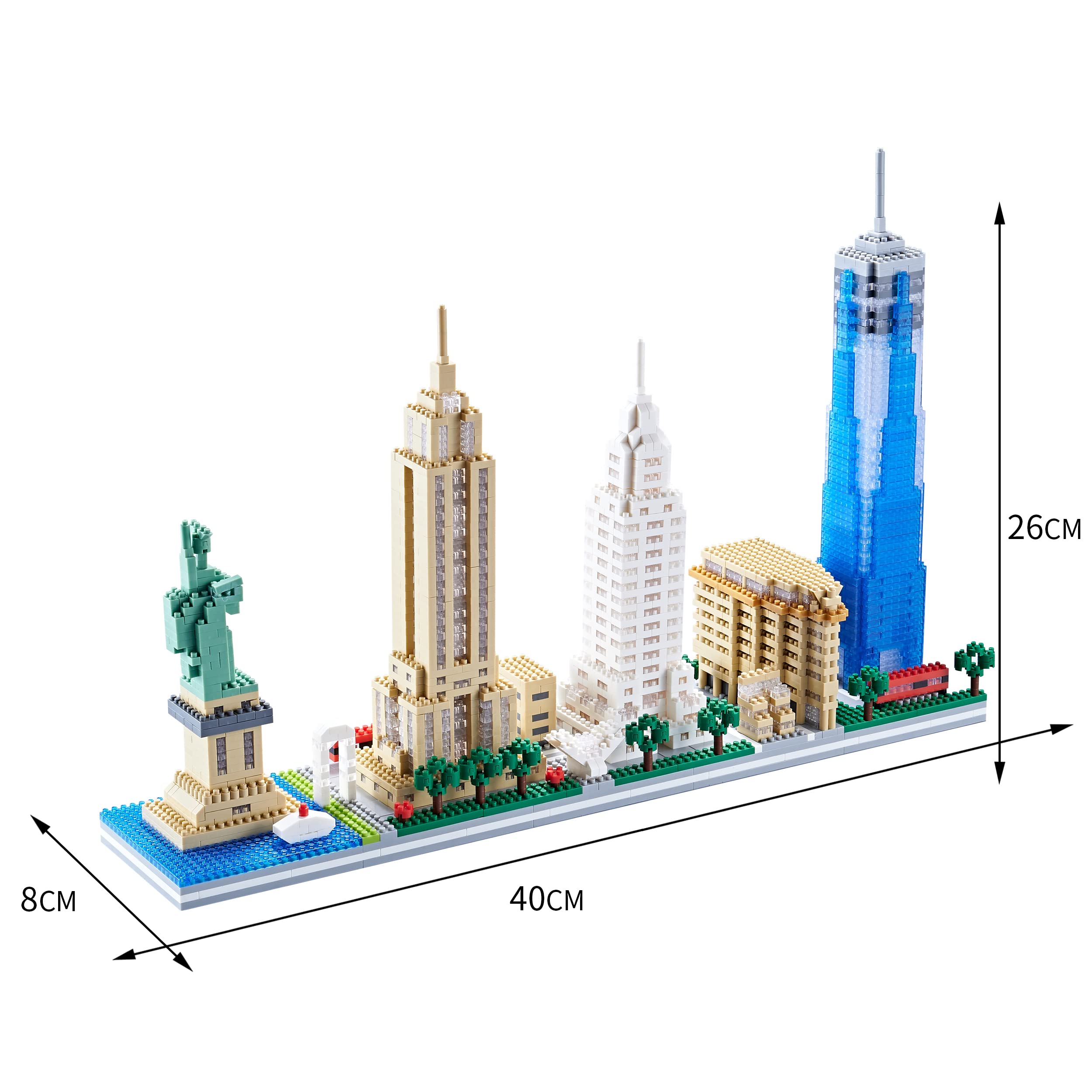 DOLBLOCK Architecture New York City Skyline Model Kit Micro Mini Blocks Building Skylines Collection Set for Adults and Kids Age of 14+ 3452 Pieces Bricks