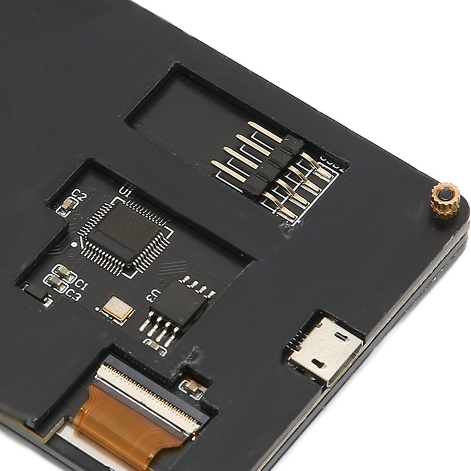 aqxreight Computer RAM Monitor, Customizable Power Saving Eye Protection Various Functions Mini Monitor Sensor Panel 3.5in for Company (with Elbow Line Motherboard Line)
