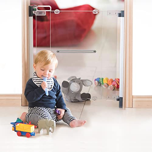 Qdos Crystal Designer Baby Safety Gate - Meets Tougher European Standards - Modern Design and Unparalleled Safety - Beauty & Safety Together at Last - Simple Installation | Hardware Mount