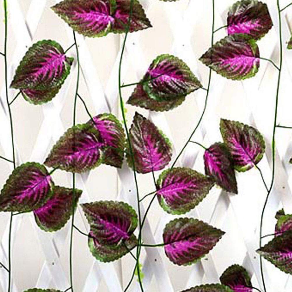 Heave Artificial Ivy Plants Vine Hanging Garland Decorative Wall Hanging Fake Ivy Leaves Artificial Plants for Indoor Outside Home Garden Party Decor Purple