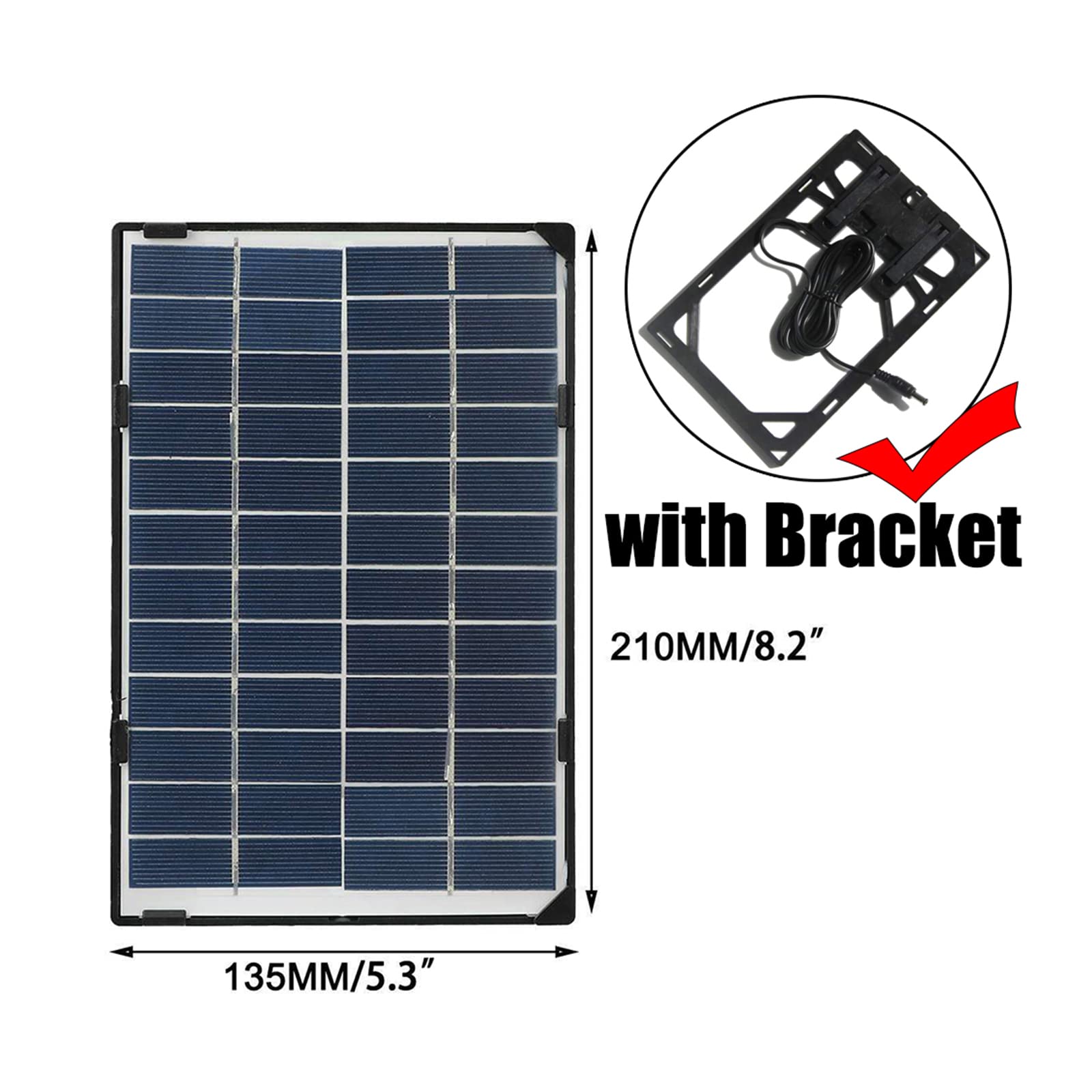 Andoer 6W 12V Solar Panel for Outdoor Security Camera Solar Cell with 10ft DC Output DIY Waterproof Solar Panel for Street Light Garden Lamp Home Fan Pump