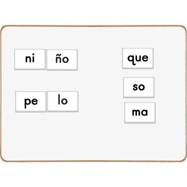 Really Good Stuff Magnetic Syllable Tile Kit - Spanish - 102 Tiles, 1 Storage Box