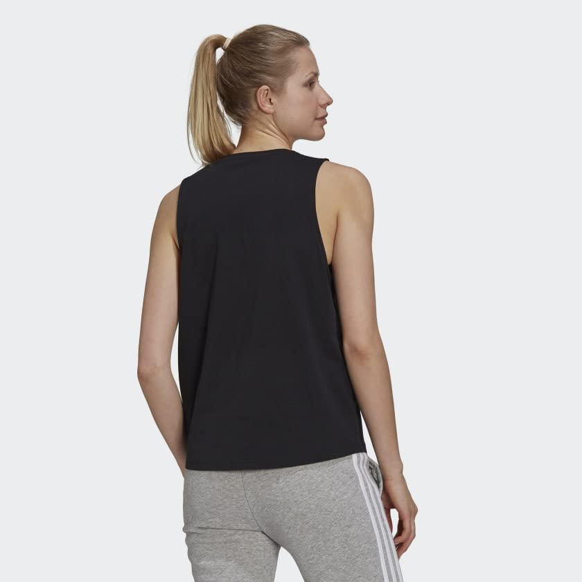 adidas Women's Essentials Big Logo Tank Top, Black/White, Medium