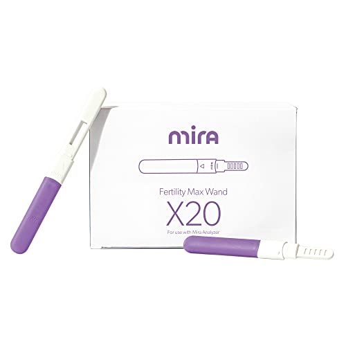 MIRA Fertility MAX Wands, 20 Individually Packaged Single-Use, Tracks Pregnanediol-3-Glucuronide (PdG), Luteinizing Hormone (LH), and Estradiol Metabolite (E3G)