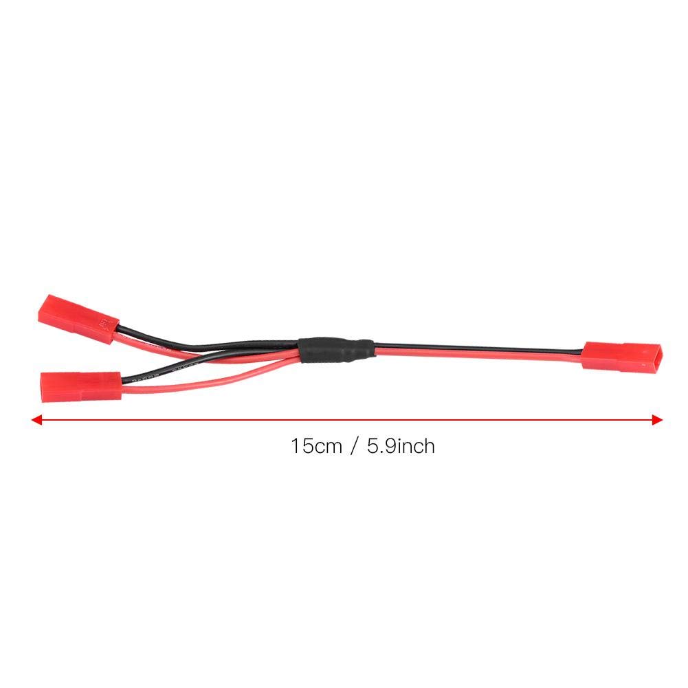 Dilwe 2Pcs JST Y Cable, Feale to Female Connector Plug Wire for -4 ESC RC