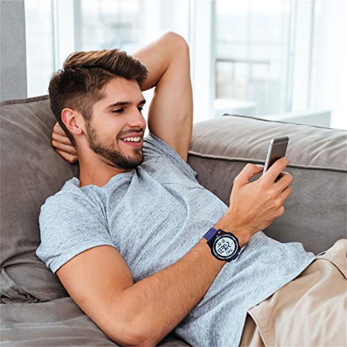 Beeasy Mens Digital Watch Waterproof with Alarm Stopwatch Countdown Timer Dual Time, 12/24 Hours Thin Digital Wrist Watches for Men Women, Blue