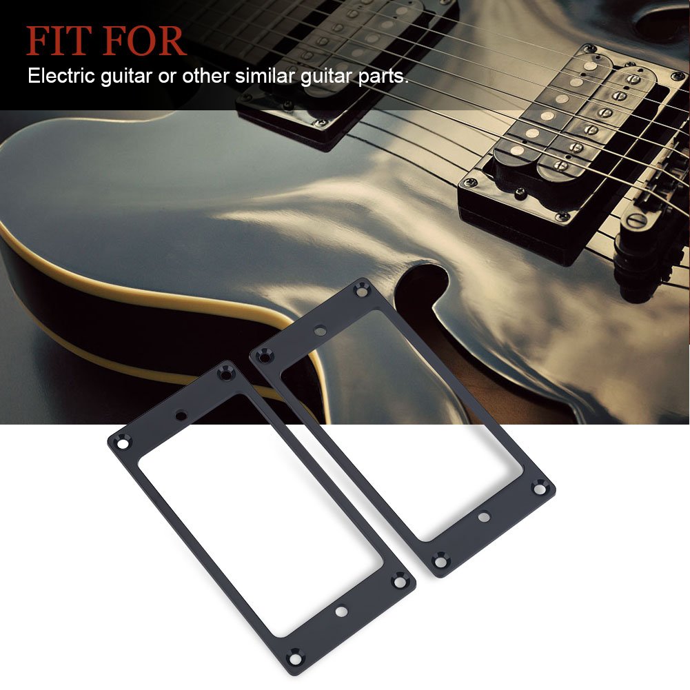 Humbucker Mounting Ring, Metal Pickup Ring, 2pcs Pickup Mounting Rings, Flat Humbucker Mounting Ring for Electric Guitars(black)