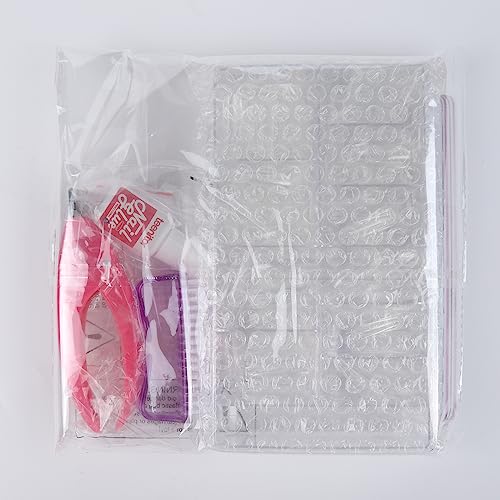 Clear Coffin Nail Tips Set, Teenitor Long Acrylic Nail Tip Full Cover Clear Press On Nails, 600pcs Ballerina False Nails Tips With Nail Glue, Acrylic Nail Clipper Files And Buffer Polisher Nail Brush for Beginners