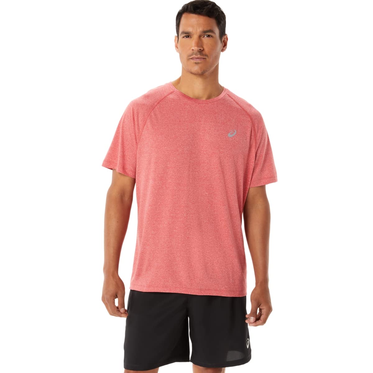 ASICS Men's Ready-Set Lyte Short Sleeve Apparel, XL, Velvet Pine Heather