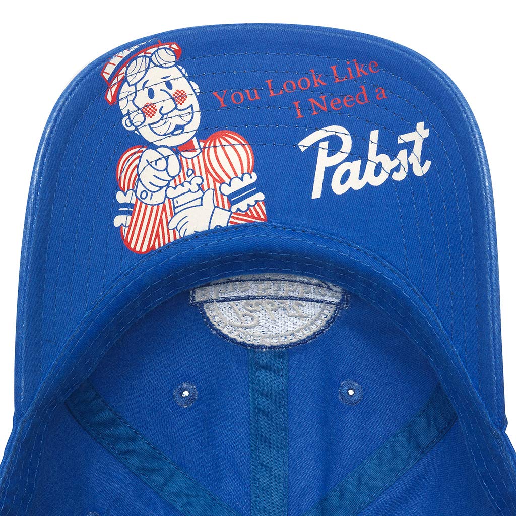 AMERICAN NEEDLE Iconic Pabst Blue Ribbon Beer Baseball Dad Hat (PBC-1907A-NAVY)
