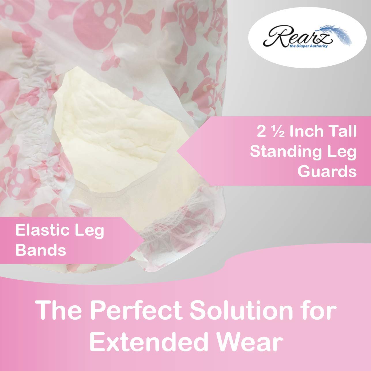 Rearz - Limited Edition - Pink Rebel - Adult Diaper (Sample 2 Pack) (Large)