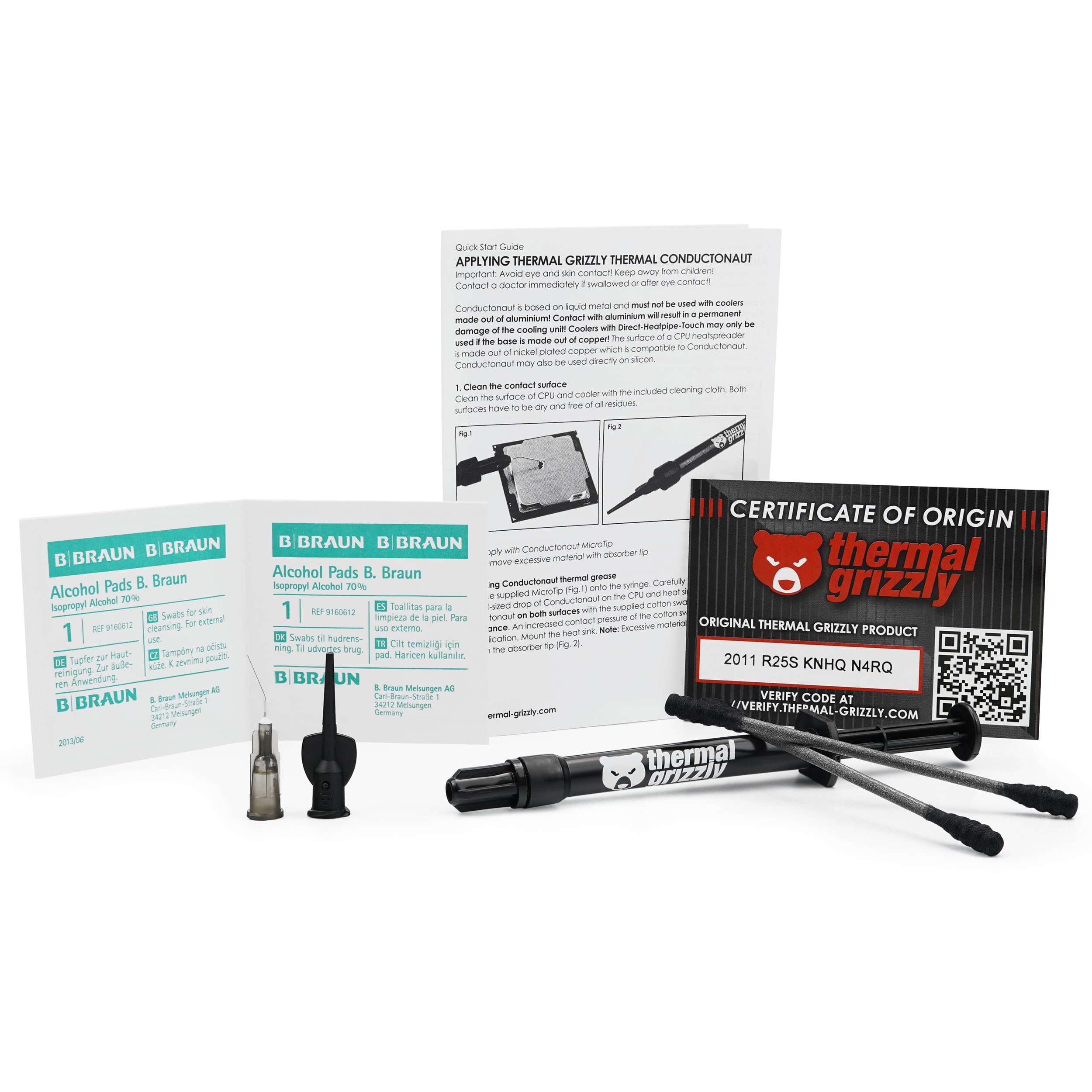 Thermal Grizzly Conductonaut - Aluminum, Thermal Paste Based on Liquid Metal - Not Suitable for Large Cooling Systems - Liquid Metal Thermal Paste for Cooling The CPU, GPU (1 Gram)