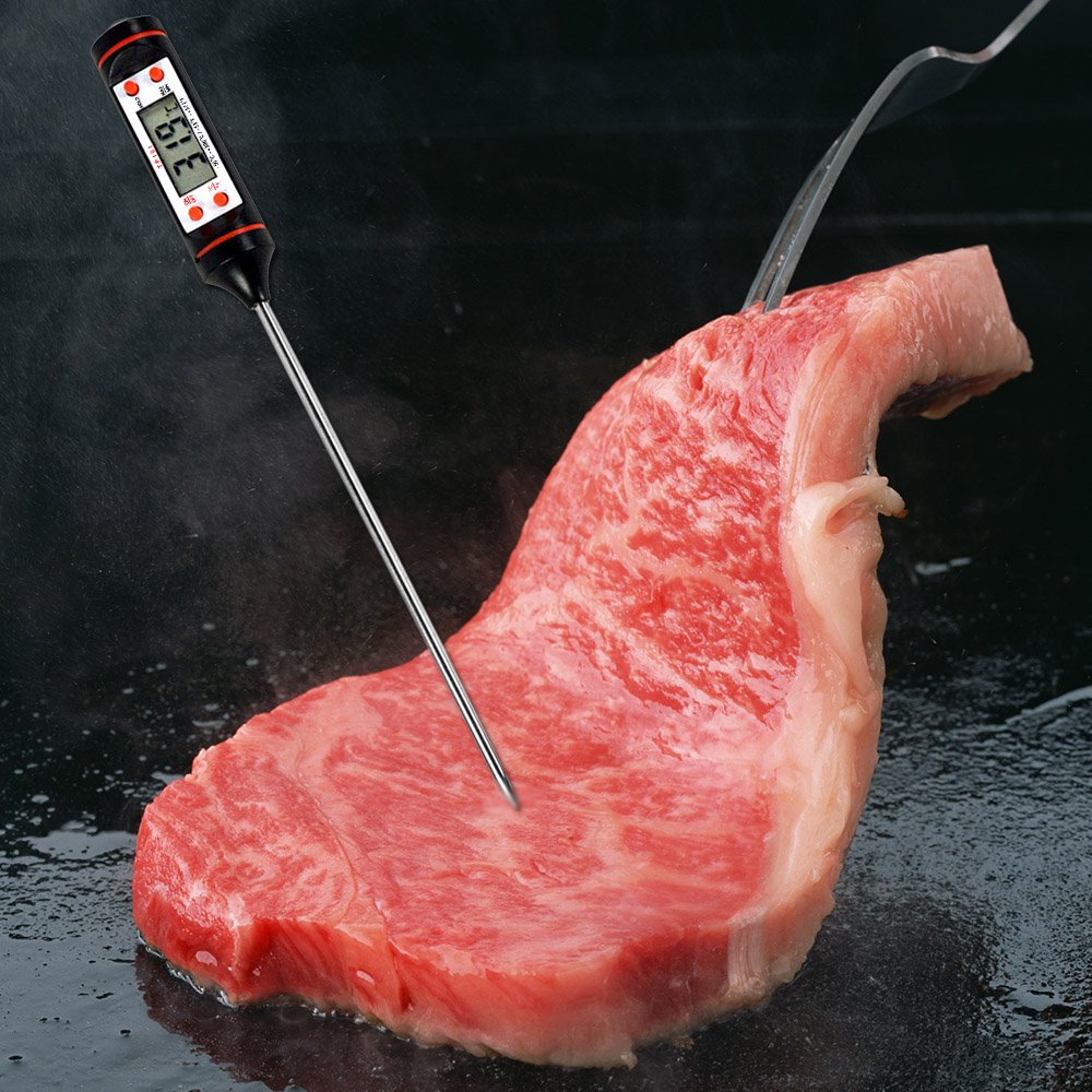 Balepha Digital Meat Thermometer Instant Read Cooking Thermometer for Grilling BBQ Bath Water With LCD Sreen Long Probe(5.9inch)