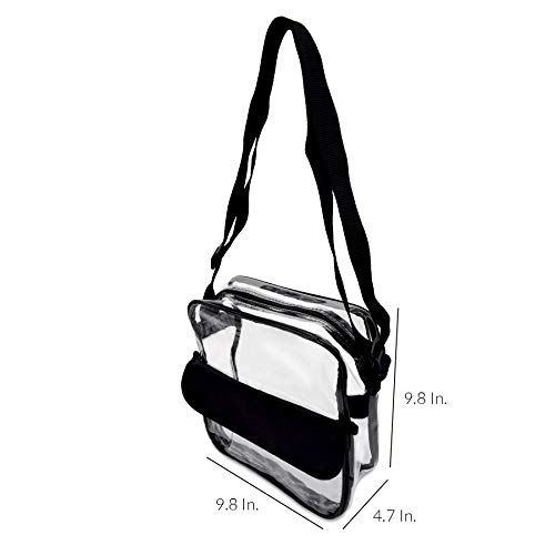 Clear Plastic Purse - Small Clear Bag, See Through Purse, Stadium Bags for Women, Transparent Crossbody Clear Messenger Bag for Concert, Sporting Event, Beach, Travel Accessories, Security Necessities