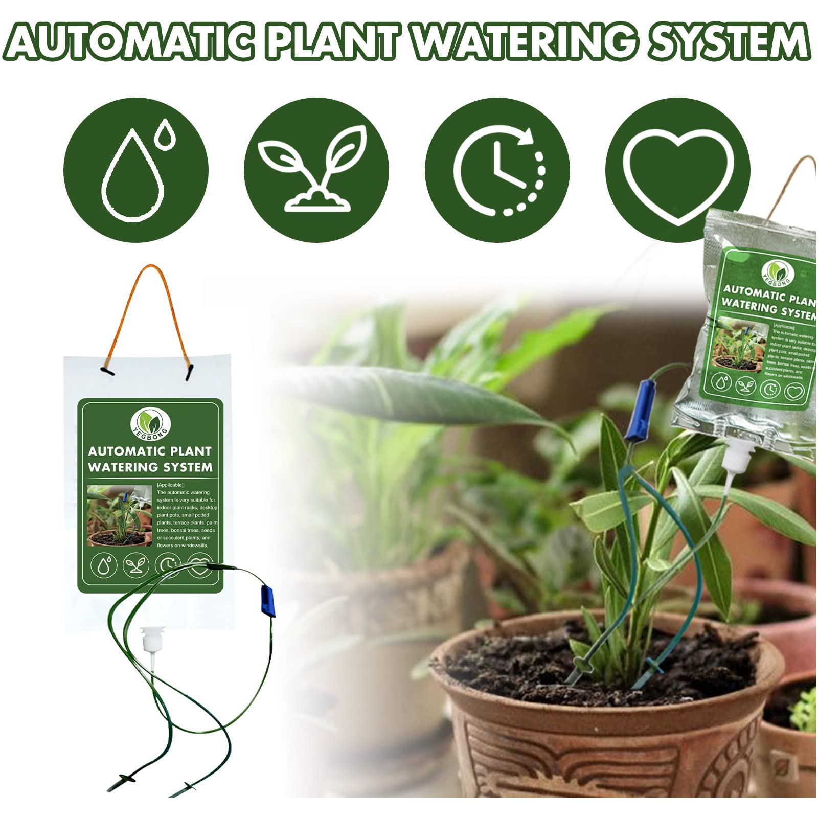 Automatic Plant Waterer for Indoor and Outdoor Plants - Self Watering System with Long Needle Design