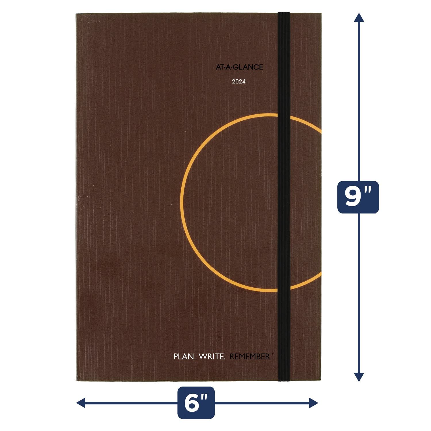 AT-A-GLANCE 2024 Daily Planning Notebook, Plan. Write. Remember. 5" x 8-1/4", small, Casebound, Brown(7062013024)