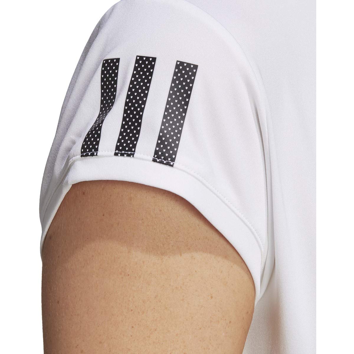 adidas womens 3-Stripes Club Tee White/Matte Silver/Black X-Small