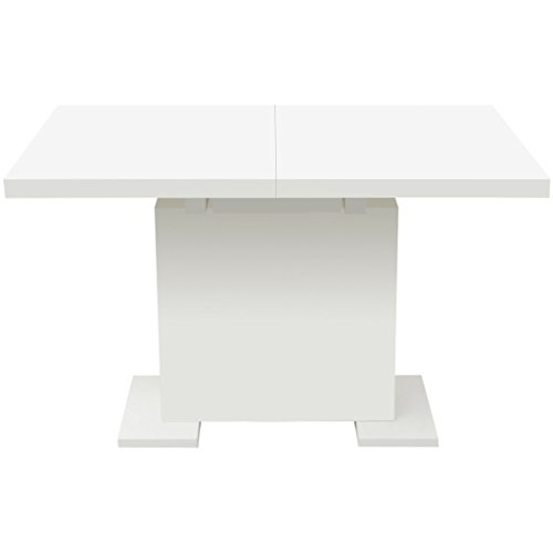 Tidyard Extendable Dining Table High Gloss White