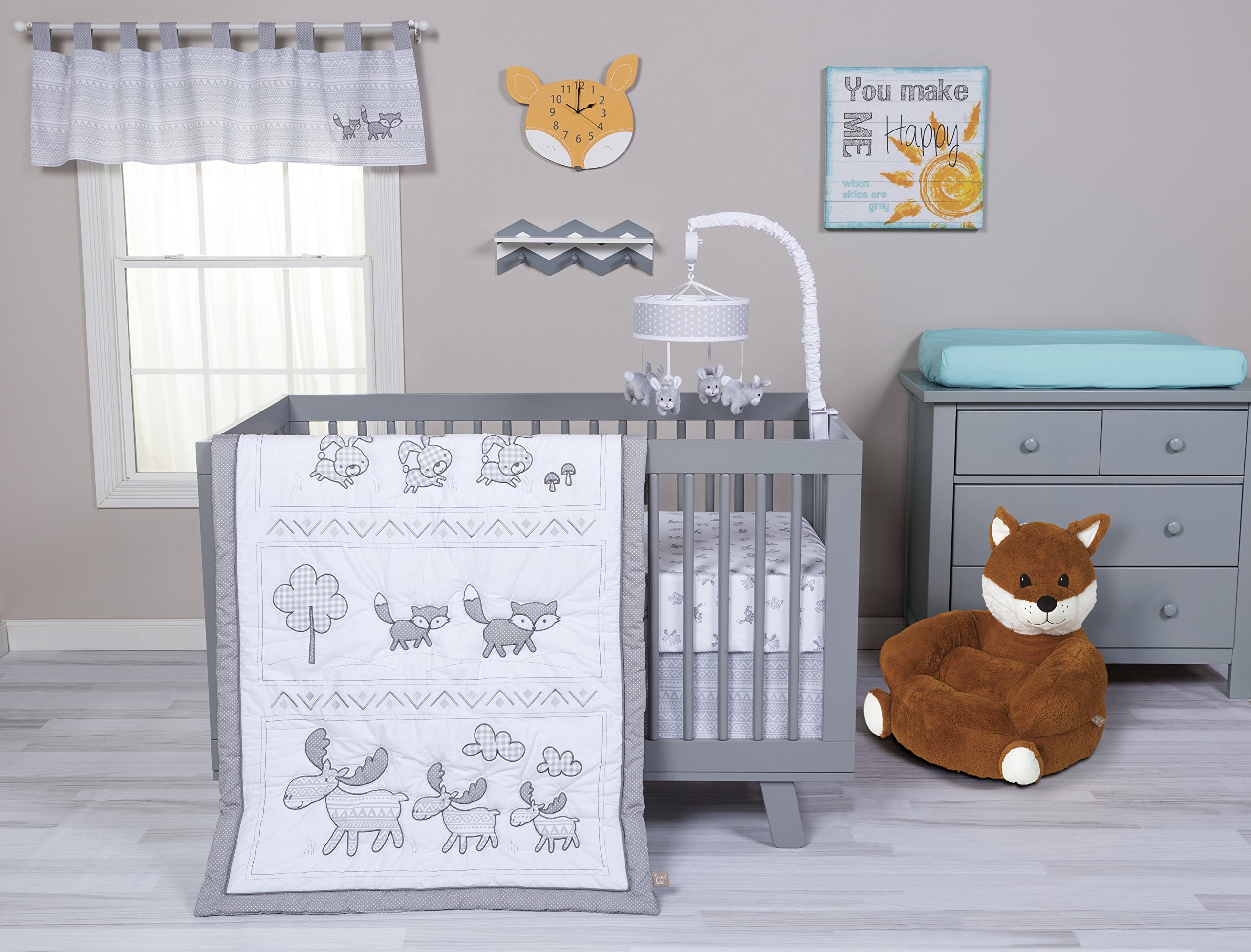 Trend Lab Aztec Forest 3 Piece Crib Bedding Set, Can Be Used As A Blanket Or A Playmat for Tummy Time, Includes Quilt, Fitted Crib Sheet and Skirt