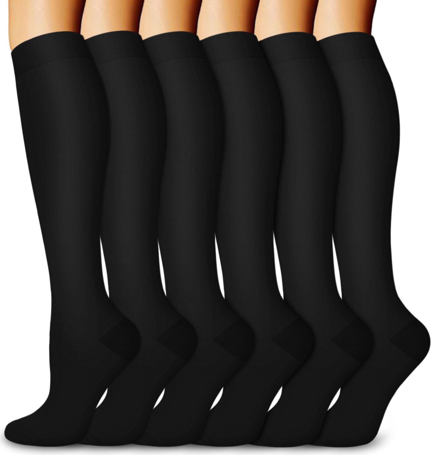 Aoliks Black Compression Socks for Women & Men,Support Knee High Socks for Running Athletic Nurses