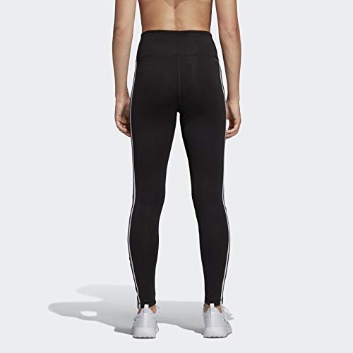 adidas womens Designed 2 Move 3-Stripes High-Rise Long Tights Legacy Blue/Signal Pink Large