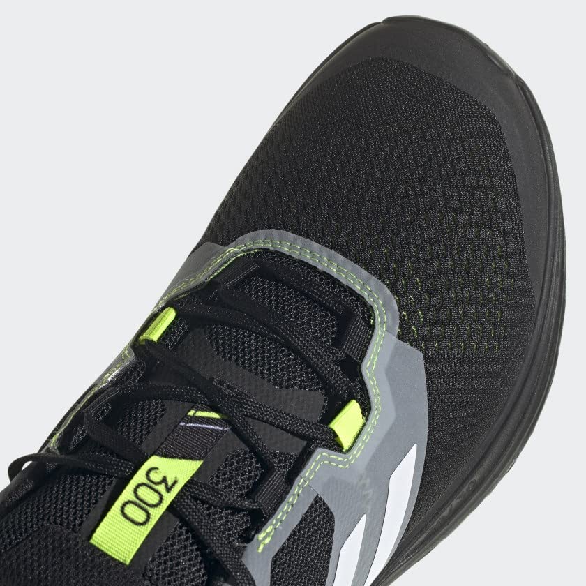 adidas Men's Terrex Two Flow Trail Running Shoe, Core Black/Crystal White/Solar Yellow, 8.5