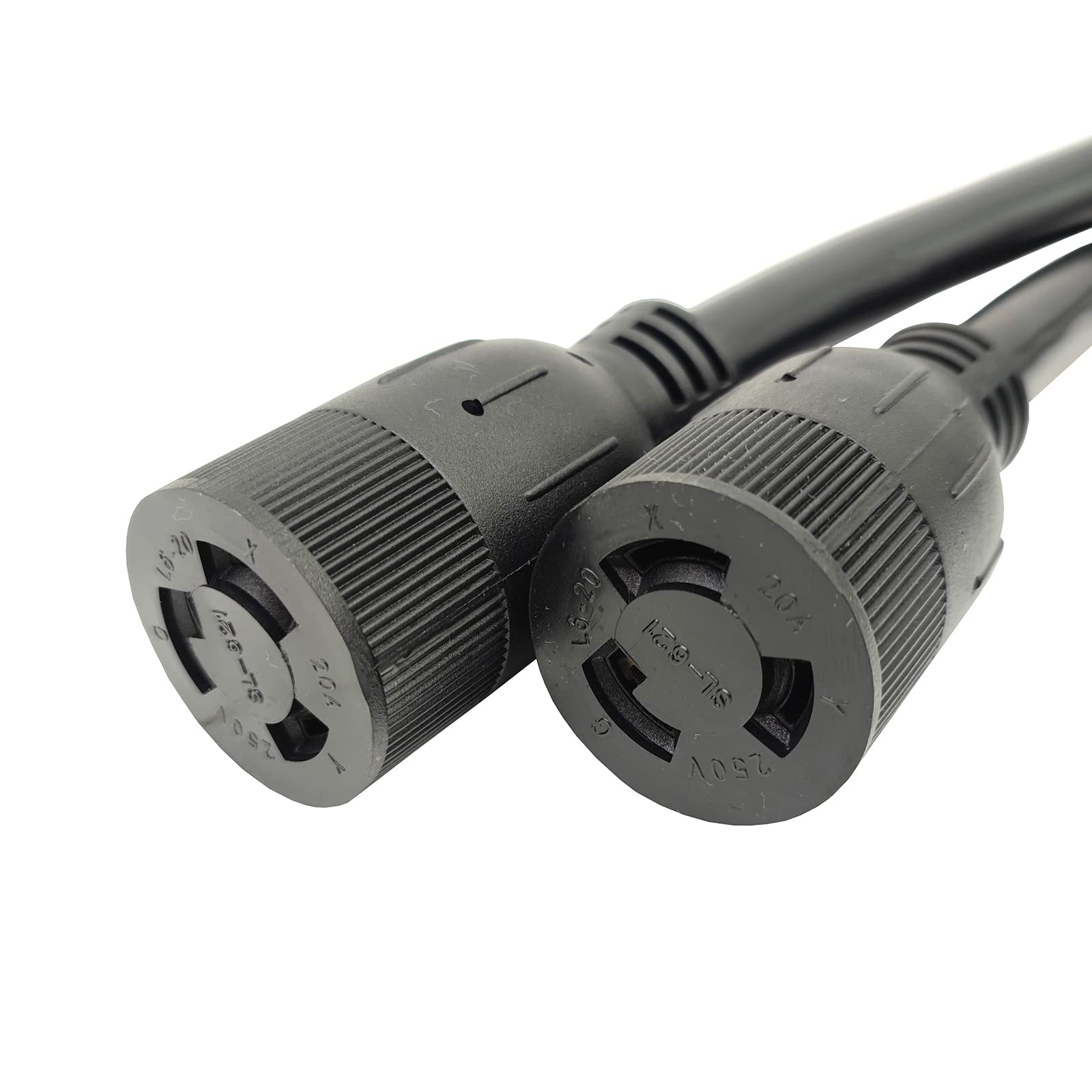 Parkworld 885187 L6-20 Y Splitter Cord for PDU and UPS 20A, 12 AWG L6-20 Plug to (2) L6-20 Receptacle, L6 Twist Lock 3-Prong 20 AMP Y Adapter Cord