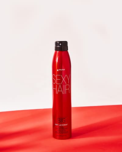 SexyHair Big Get Layered Flash Dry Thickening Hairspray, 8 Oz | Buildable Texture, Volume and Shine | Up to 72 Hours of Humidity Resistance