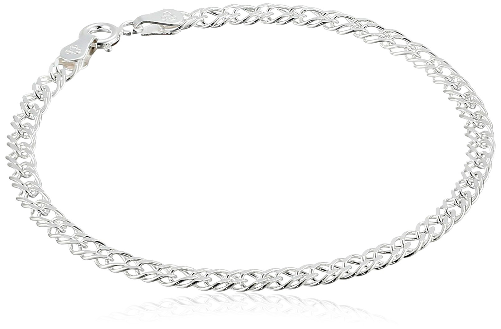 Amazon Essentials Sterling Silver Interlocking Geometric Link Bracelet, 7.25", (previously Amazon Collection)