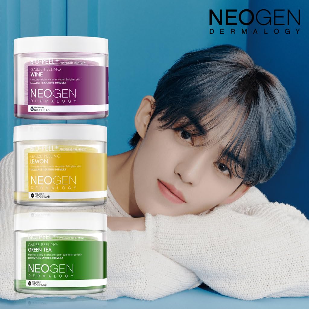 DERMALOGY by NEOGENLAB Bio-Peel Gauze Peeling Pads (Wine, 30 pads) - Exfoliating & Firming Peeling Pad with PHA & Red Wine & Resveratrol & Acid Hyaluronic - Korean Skin Care