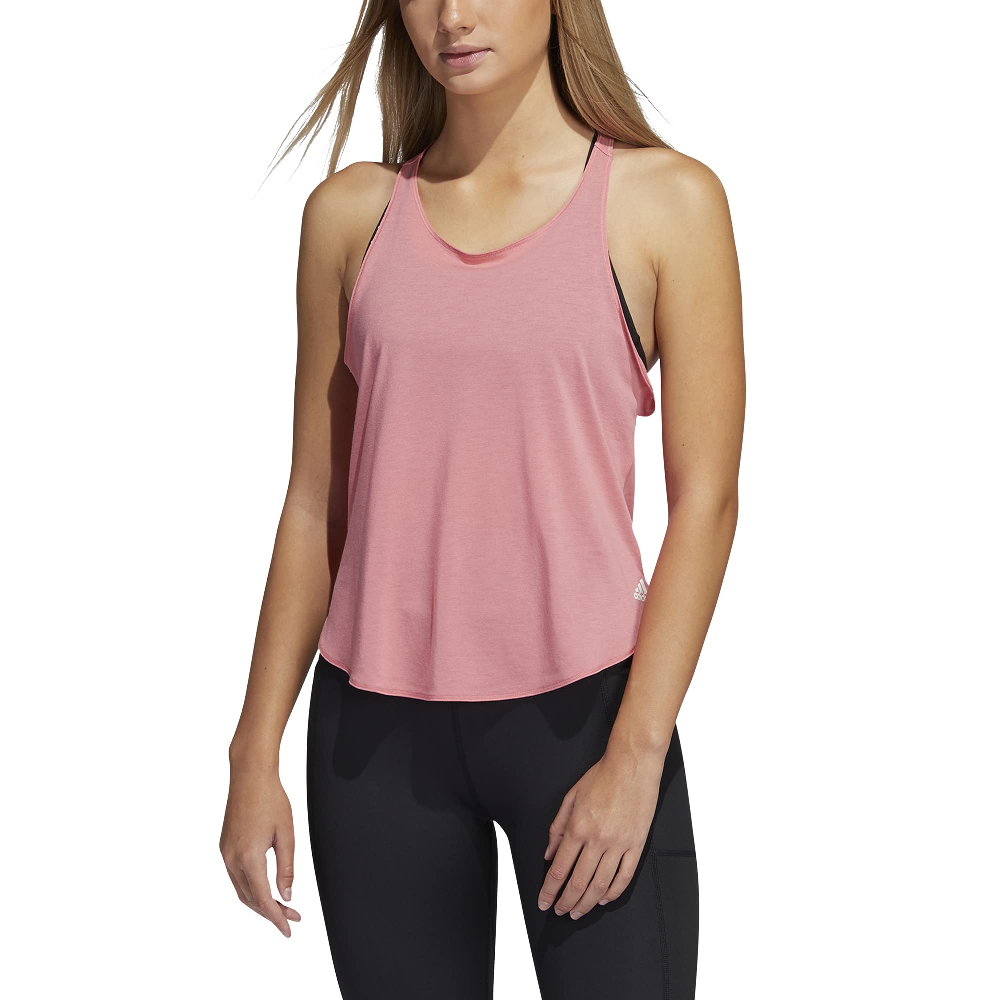 adidas womens Go To Tank 2.0 Hazy Rose/White Medium