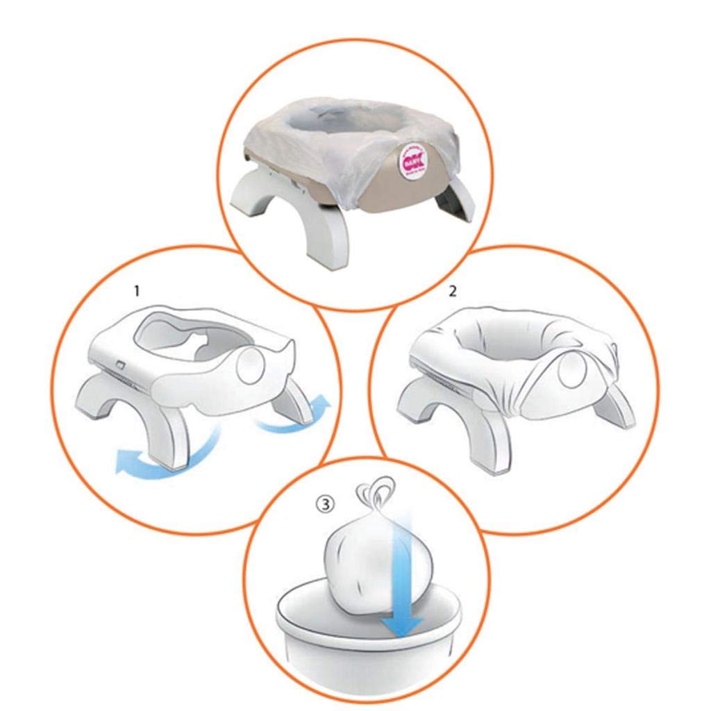 Ok Baby On The Spot 3 in 1 Travel Potty Seat - Compact & Lightweight Design - Features Non-Slip Rubber Base - Removable Inner Bowl - Toilet Training Seat for Toddlers & Children, Grey