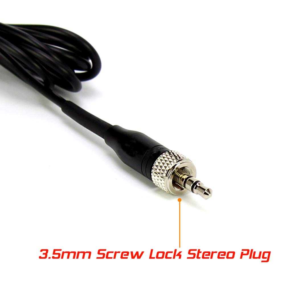 JXRYWF 3.5mm Screw Lock Stereo 1/8" to 6.35mm 1/4" Jack Guitar Audio Cable Instrument Cord for Sennheiser Wireless SK EK 100 300 500 G3…