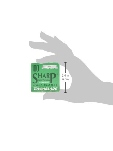 Sharp Hi-Chromium Stainless Straight Edge Barber Razor Blades for Professional Barber Razors, 100 Blades