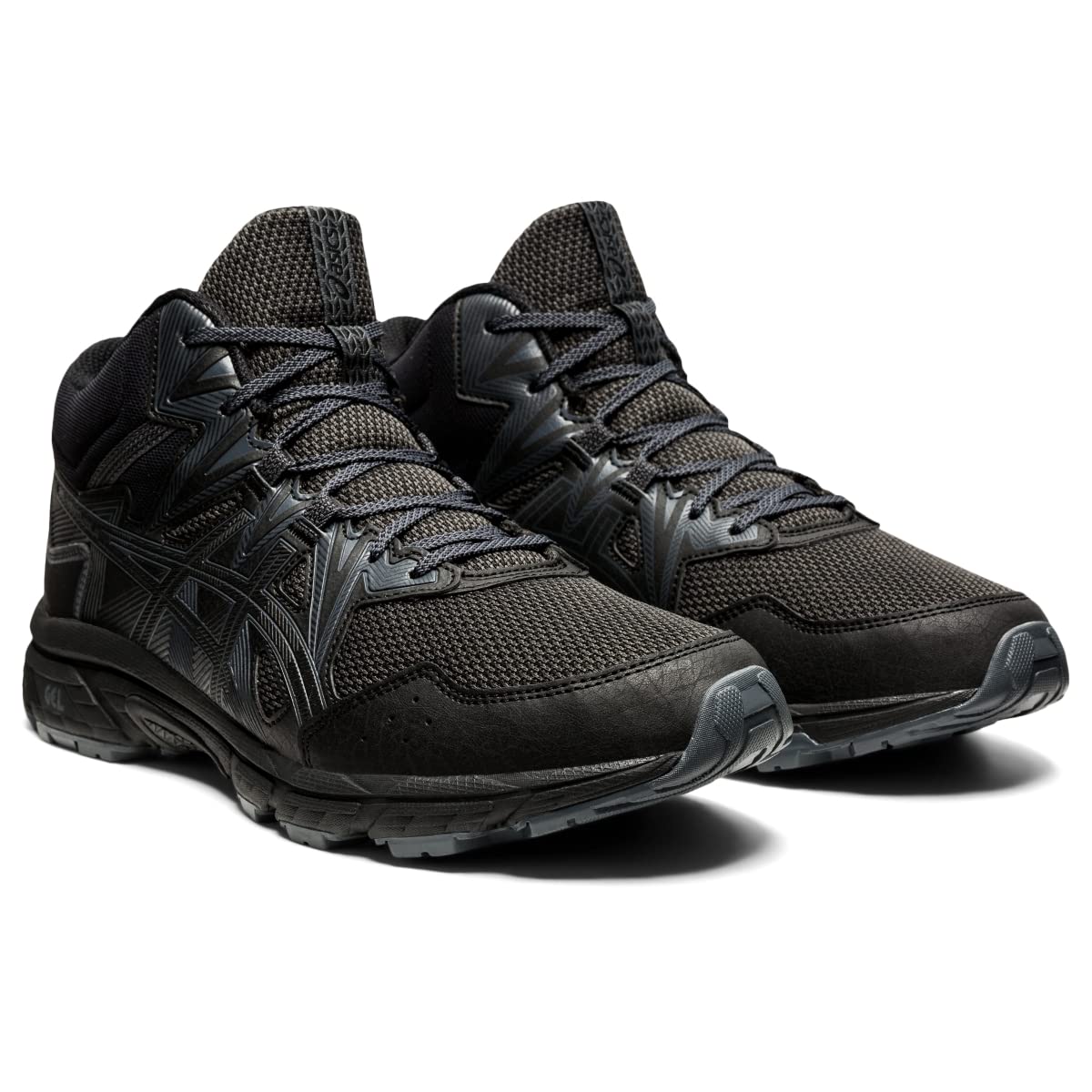 ASICS Men's Gel-Venture 8 Mid Top Running Shoes, 11, Black/Black