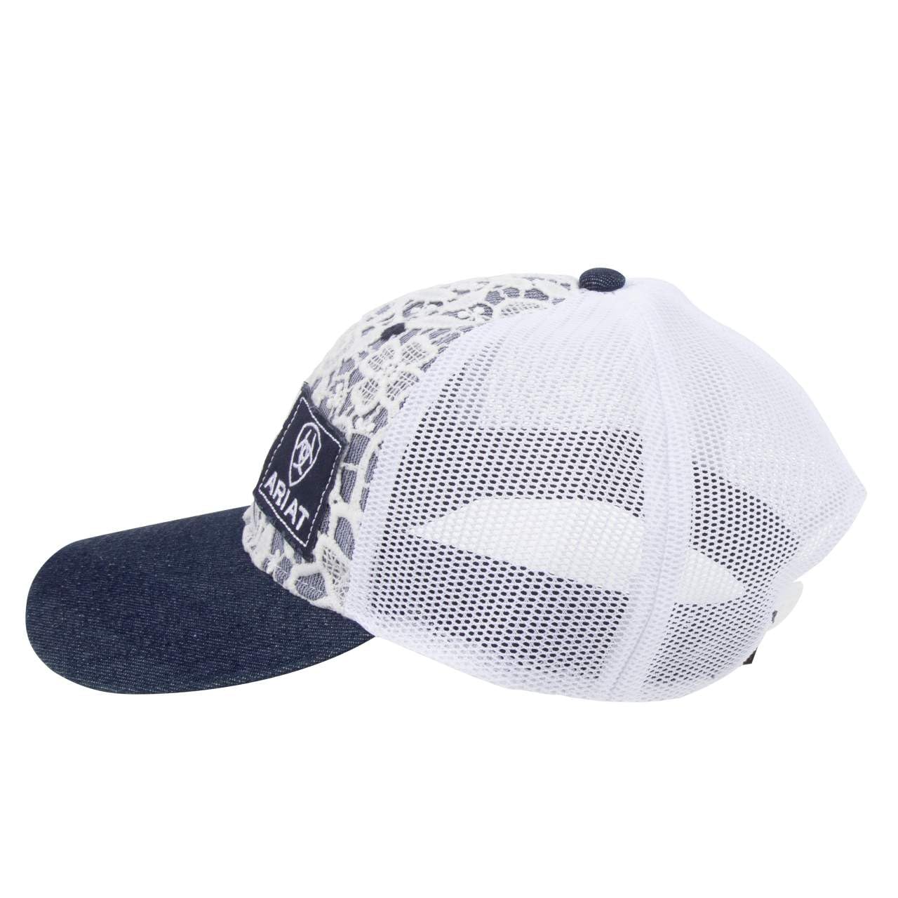 Ariat Ladies Snap Back Lace Overlay Hat, Denim