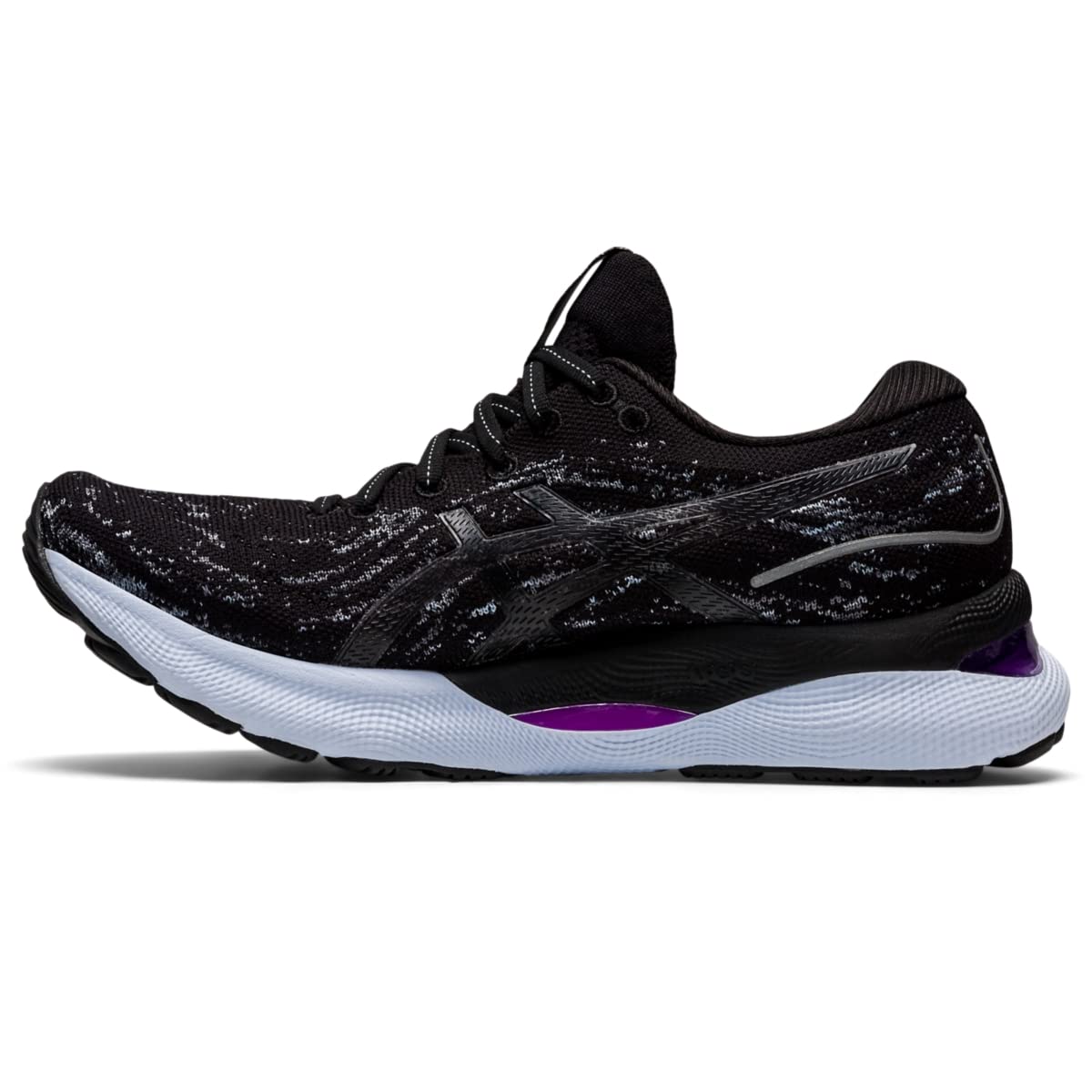 ASICS Women's Gel-Nimbus 24 Mesh Knit Running Shoes, 9, Black/Black