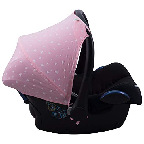 JYOKO Kids Cotton Hood Canopy Compatible with Maxi COSI Cabriofix, Pebble (Pink Sparkles)