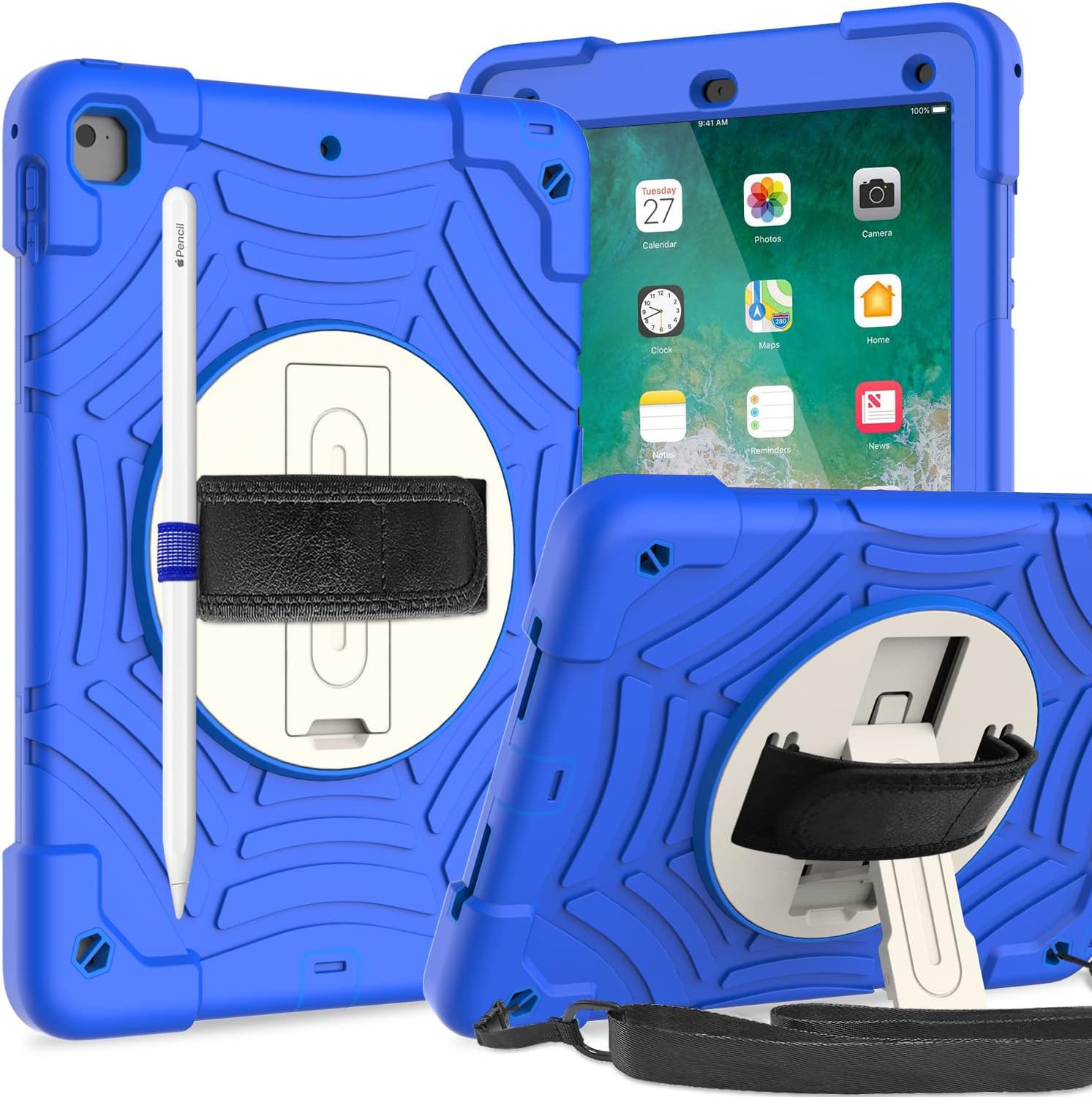 AVAWO iPad 9.7in 6th Generation Case with Protector&Strap&Kickstand