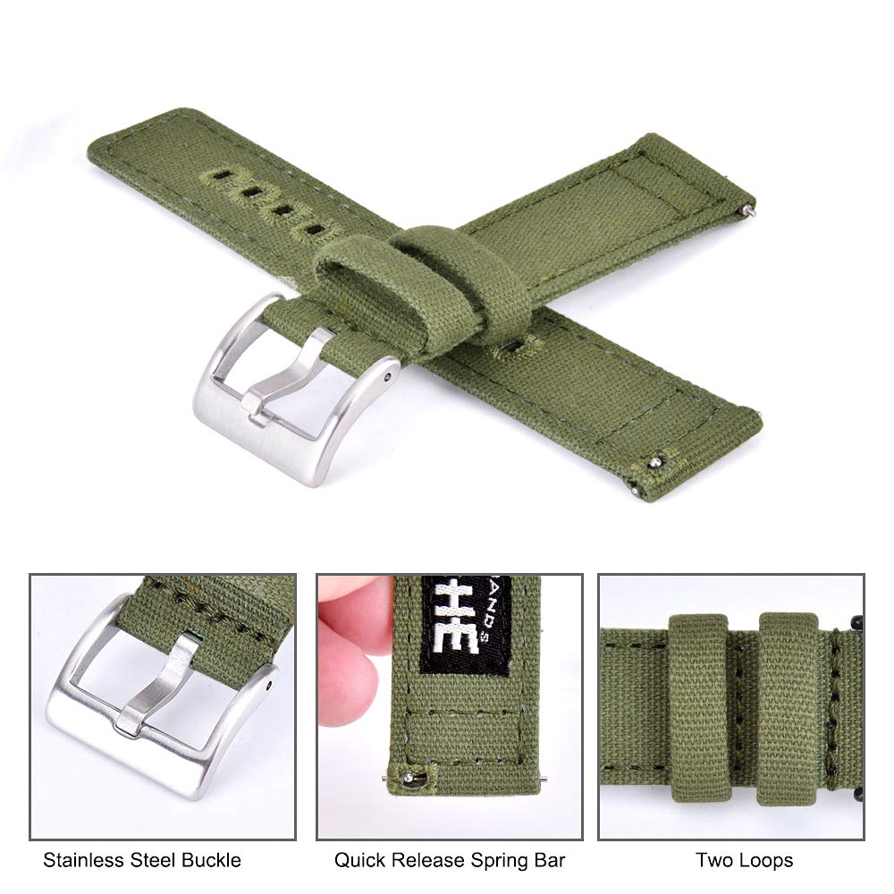Ritche 20mm Canvas Wristbands Watch Bands for Omega x Swatch Moonswatch Replacement Quick Release Watch Straps for Men