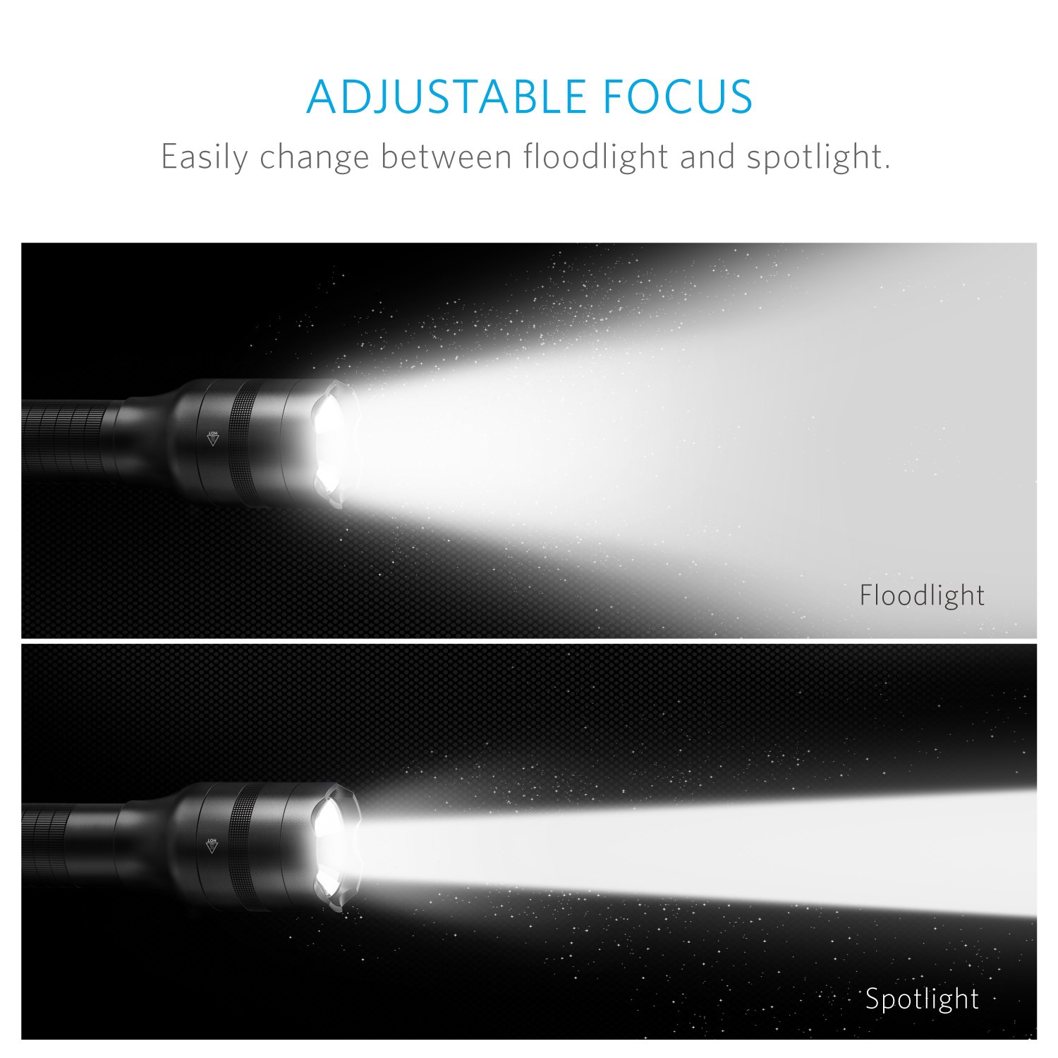 Anker Bolder LC90 2-Cell Rechargeable Flashlight, IPX5 Water-Resistant, Zoomable, LED Torch (for Camping and Hiking) with Super Bright 900 Lumens CREE LED, 5 Light Modes