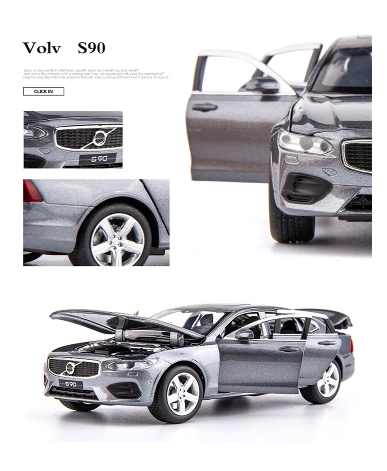 APLIQE Scale Model Vehicles for Volvo S90 Alloy Metal car Model simulates acousto-Optic Toy car 1:32 Sophisticated Gift Choice (Color : 2)
