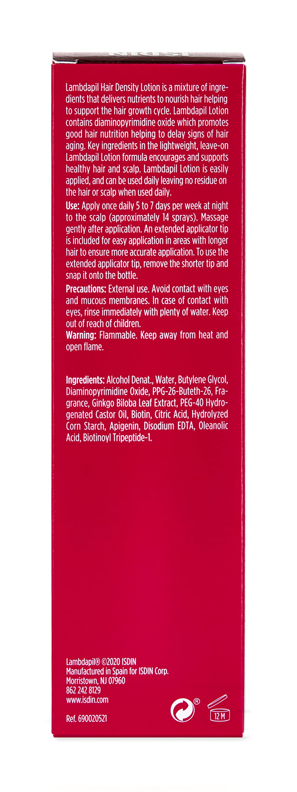 ISDIN Lambdapil Hair Loss Lotion to Strengthen Hair 4.2 Fl. Oz.