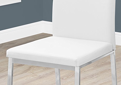 Monarch Specialties I Two Chairs, 28"L x 28"D x 38"H, White/Chrome