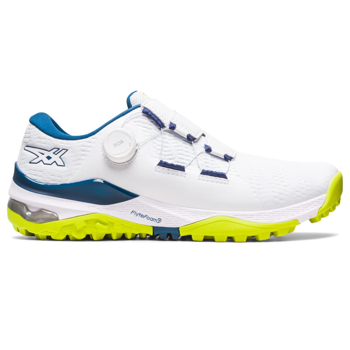ASICS Men's Gel-Kayano ACE BOA Golf Shoes, 10.5, White/MAKO Blue