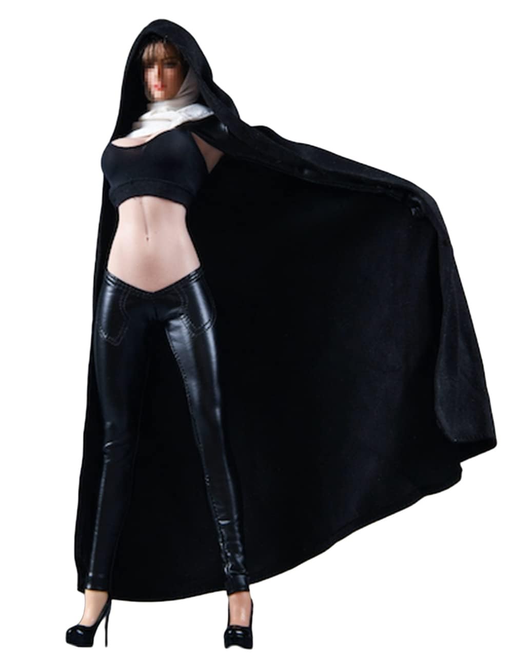 HiPlay 1/6 Scale Female Figure Doll Clothes, Cloak+Mask+Necklace+Top+Pants+Shoes Costume Full Set for 12 inch Female Action Figure Phicen/TBLeague CM167(B)
