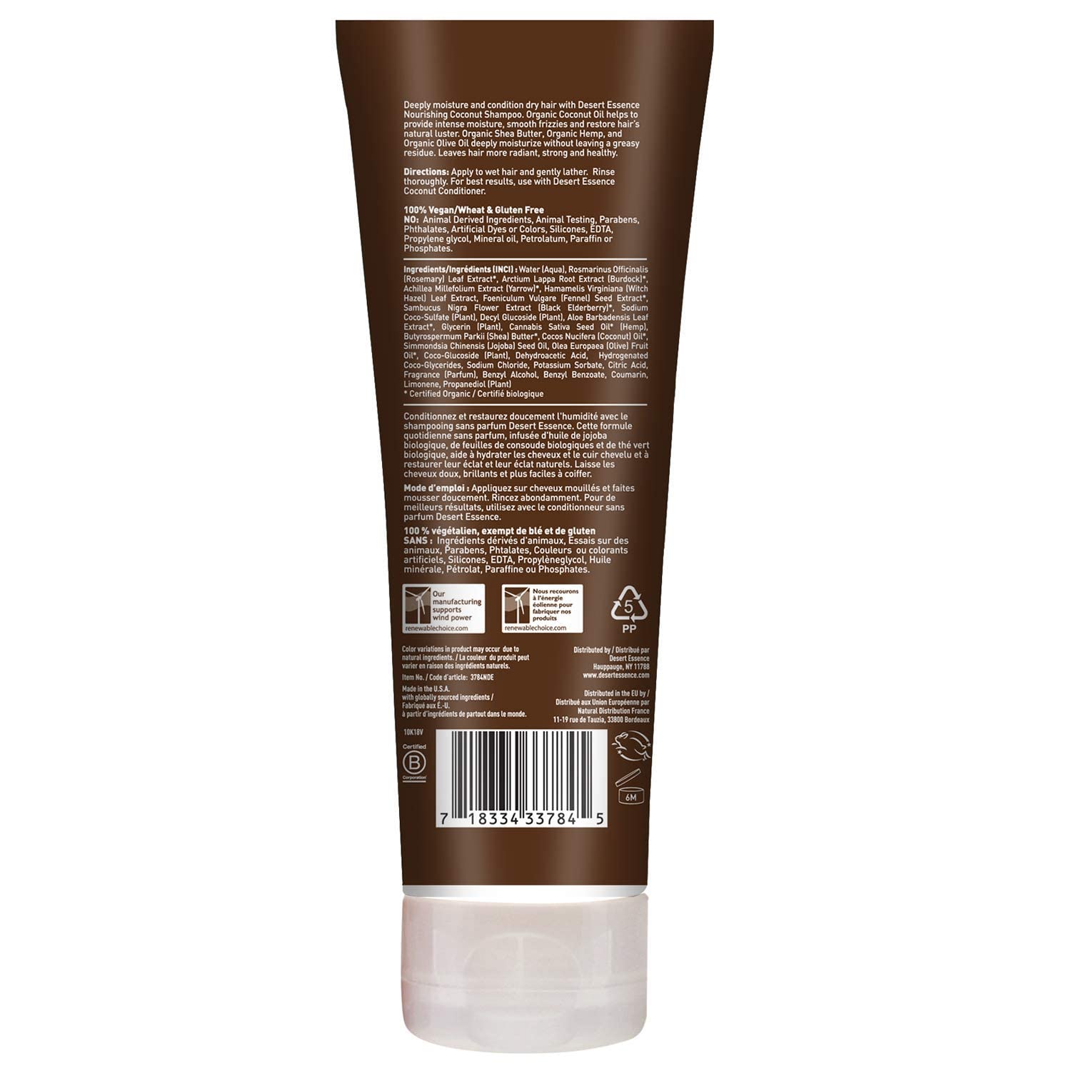 Desert Essence Coconut Shampoo & Conditioner Bundle - 8 Fl Ounce - Nourishing For Dry Hair - Delightful Scent - Refreshes Skin - Coconut Oil